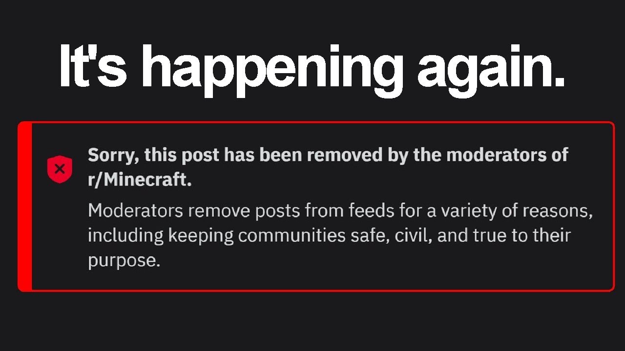 Well, r/Minecraft has imploded again.