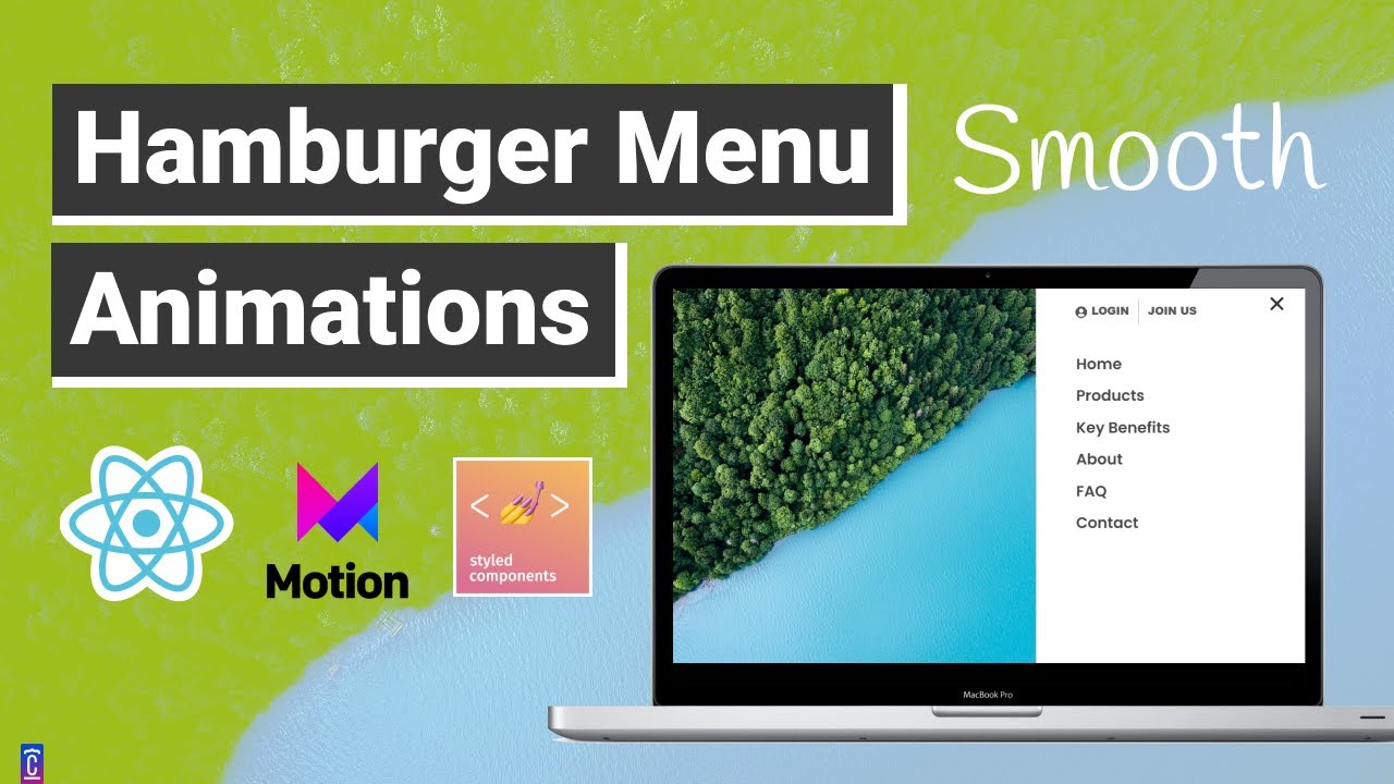 Build Responsive Hamburger Menu w/ REACT.JS | Smooth animations