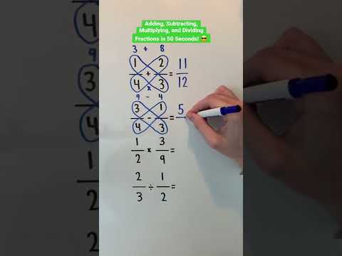 Adding, Subtracting, Multiplying, and Dividing Fractions in 50 Seconds! 😎 #Shorts #math #fractions