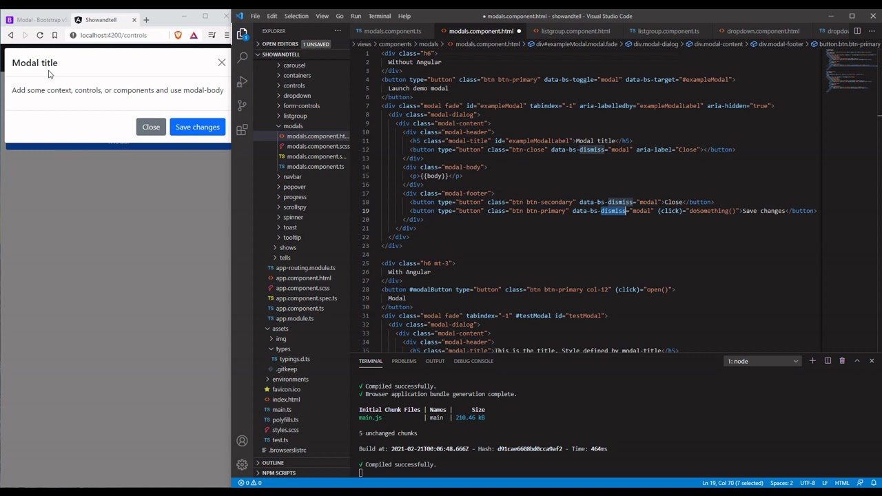 #17 Bootstrap 5 Modal with Angular 11