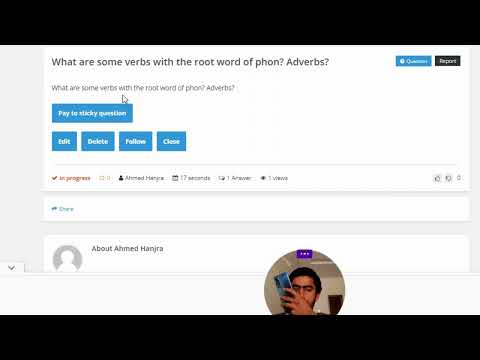 What are some verbs with the root word of phon? Adverbs?