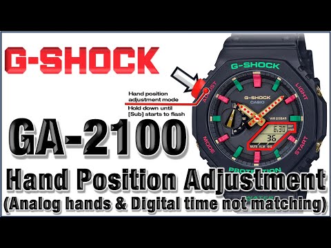 GA-2100 G-Shock Module 5611 Hands Home Position Adjustment (Hands & Digital time not matching) Demo