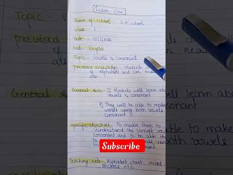 English lesson plan / vowels and consonants