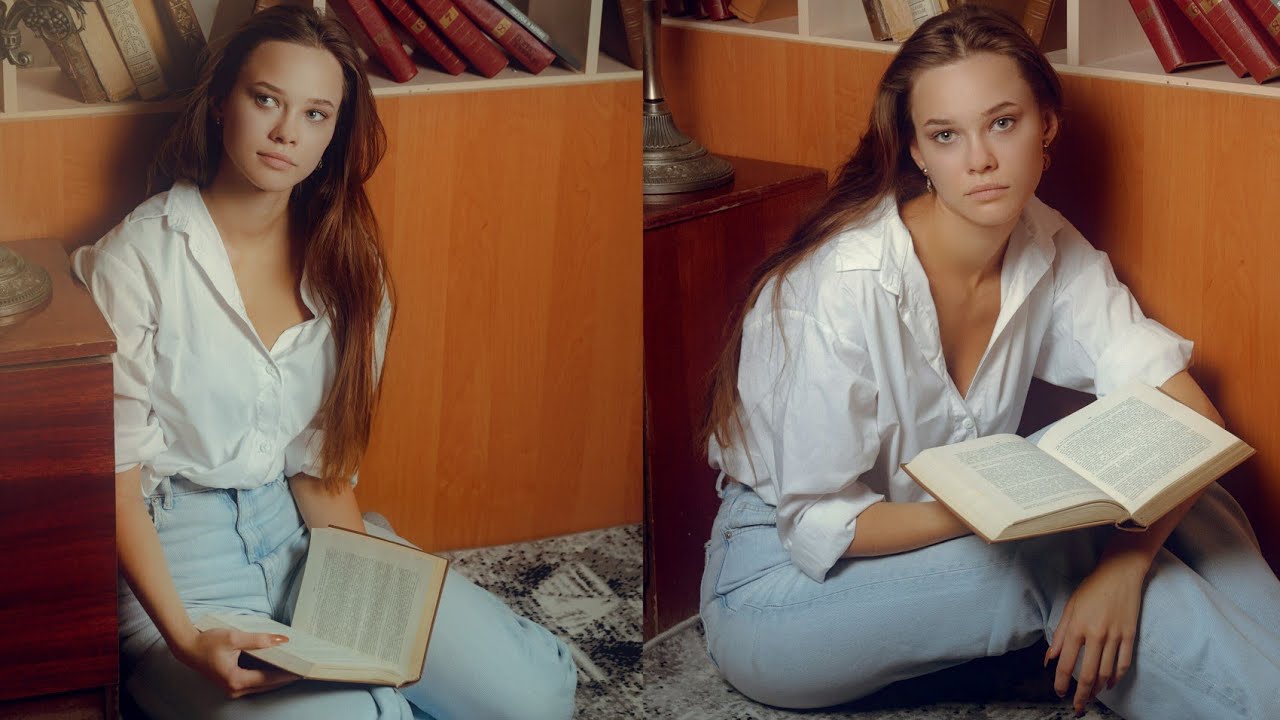Beautiful young model Natasha poses in my photoschool for aspiring photographer