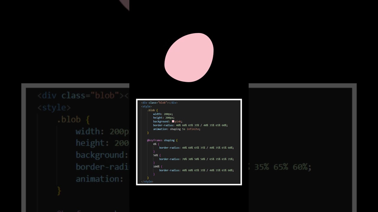 Animated Blob Shape  #html #css #shorts