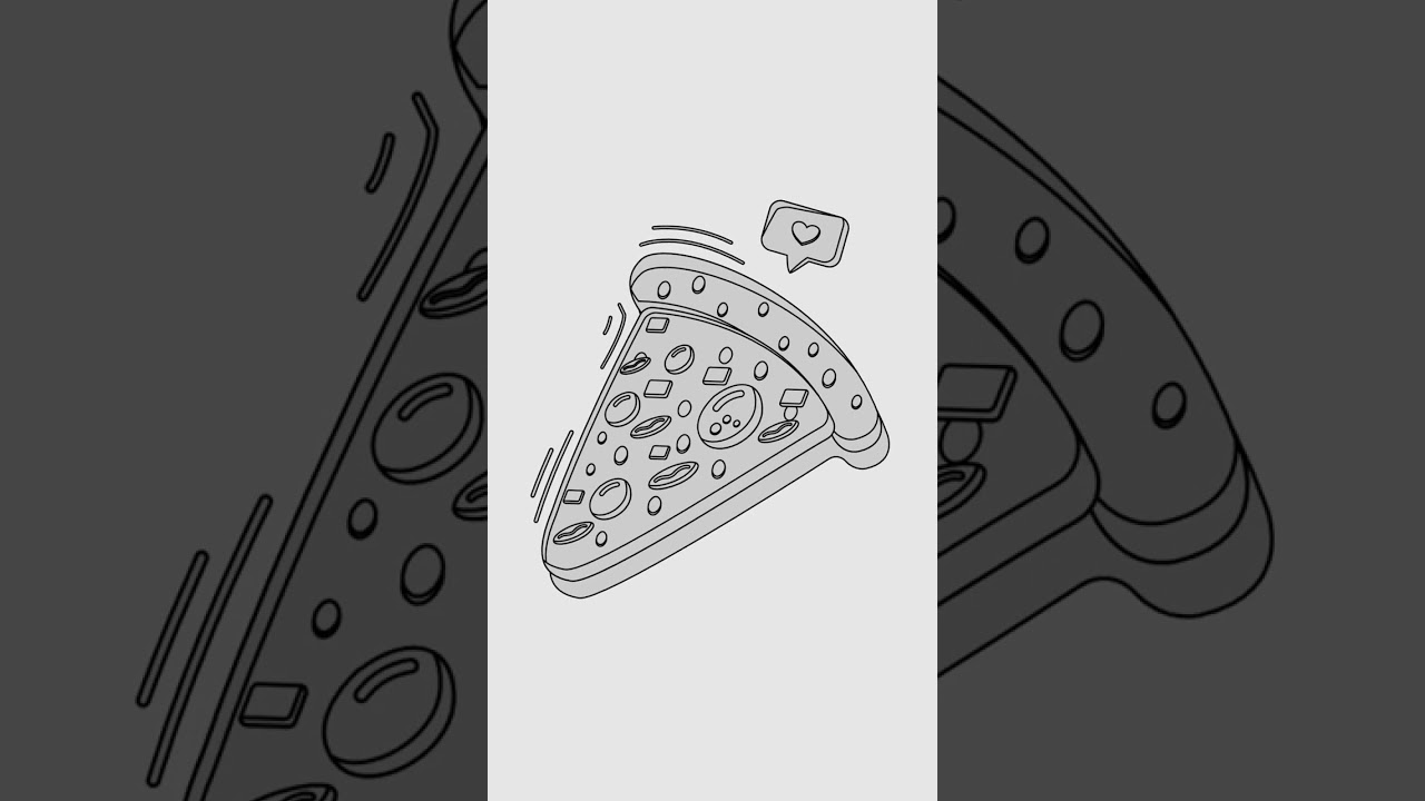 Yummy pizza with love sign vector illustration #shorts