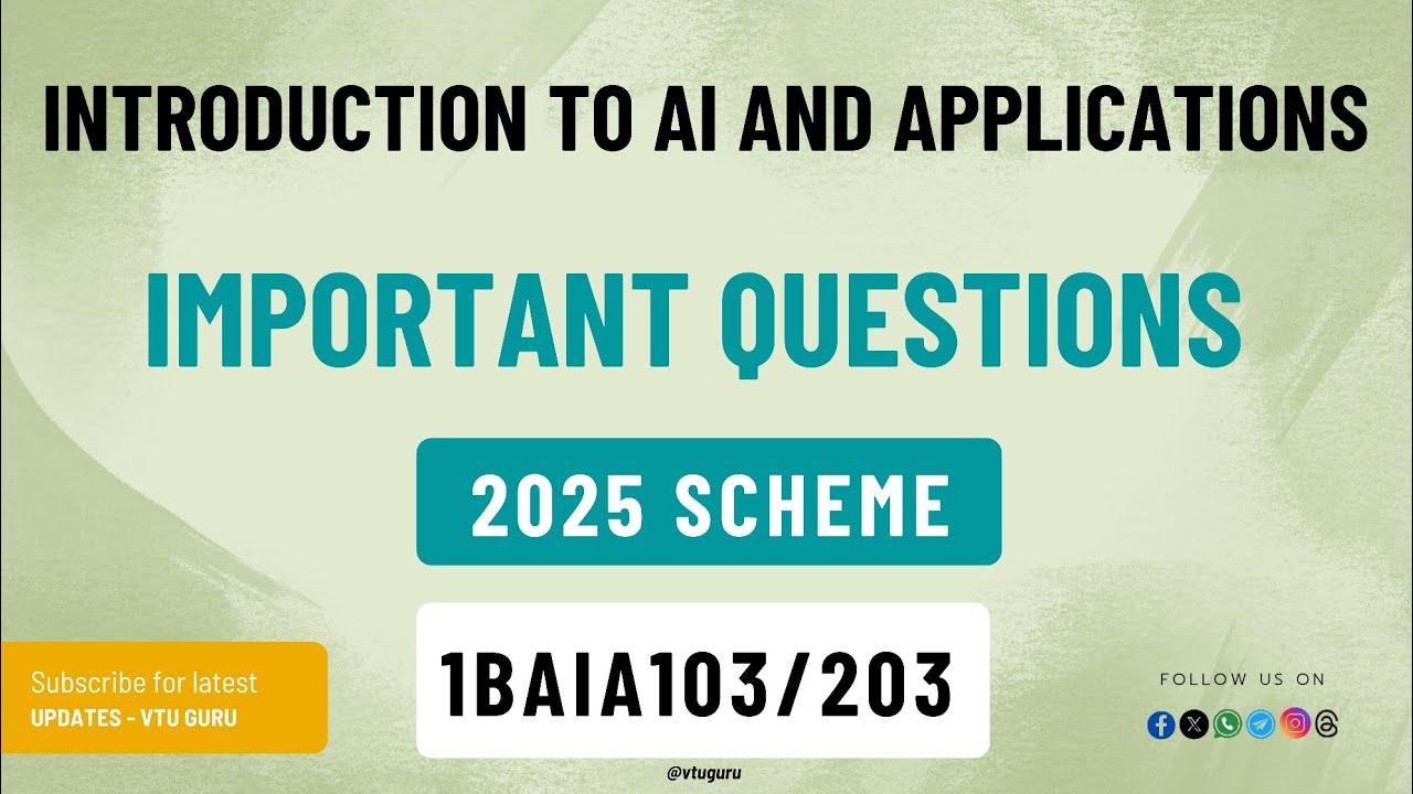 1BAIA103 Introduction to AI and Applications Important Questions | 1BAIA203 Important Questions