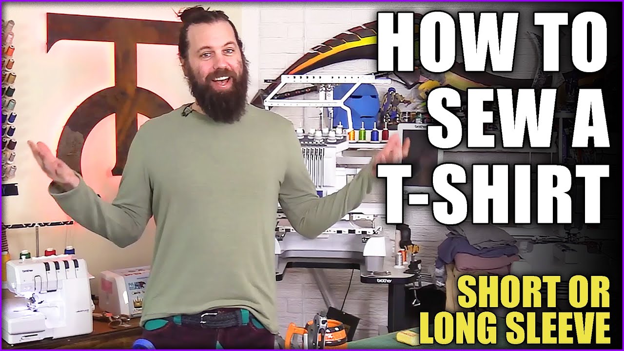 How to Sew a T-Shirt (Short or Long Sleeve) - Introduction to Knit Fabrics - Sewing for Beginners!