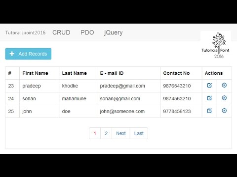 Learn PDO OOP PHP CRUD with Bootstrap 2016 Curd Operation in PHP Display Data in table | Part 14 ...