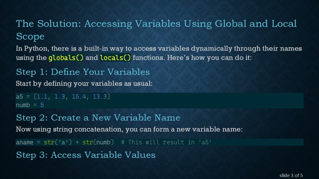 How to Dynamically Access Variables in Python Using String Names