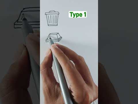 Draw dustbin different type #fyp #funart #recycle