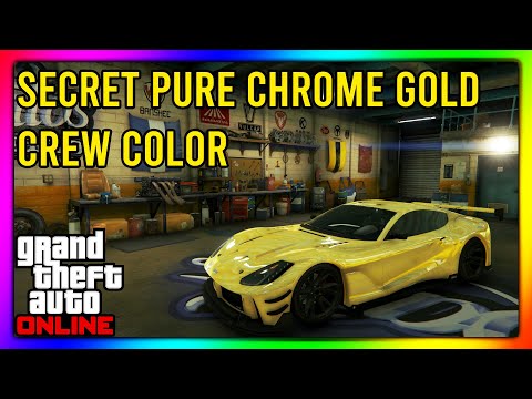 GTA 5 - SECRET PURE GOLD CHROME CREW COLOR!!! (Crew Color Update)