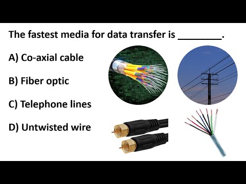 Fastest Data Transfer: Fiber Optic, Coaxial Cable, Telephone line, Untwisted Wire | MCQ Explained