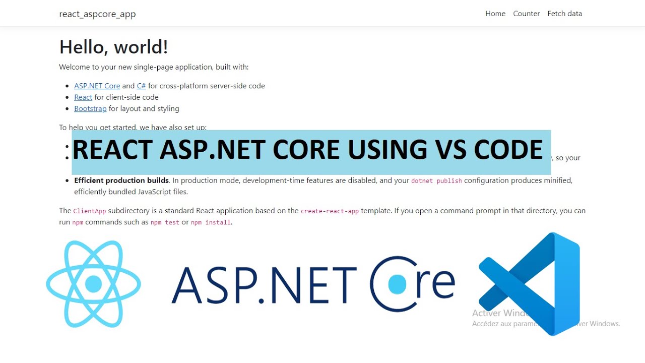 Create React JS with ASP.NET Core Application using Visual Studio Code