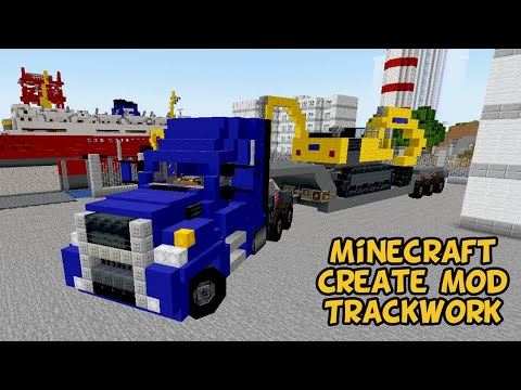 Minecraft : Build Fully Working American Truck using Create Mod & Trackwork with Simple Tutorial