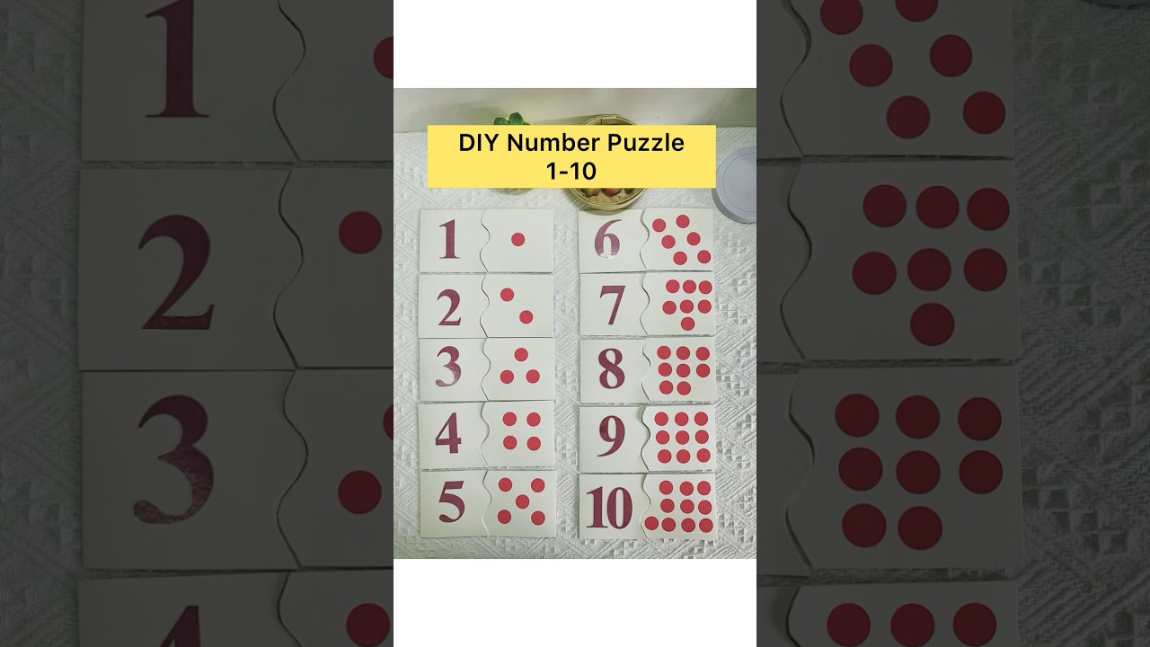 DIY Montessori Math Number Puzzle 1-10 #shorts #DIY #montessori #preschoollearning #maths