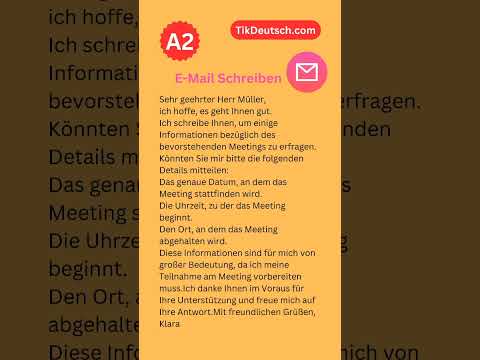Deutsch A2 Email schreiben #german #deutsch #a2