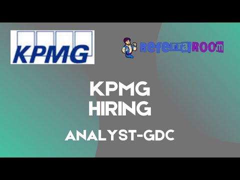 KPMG Jobs | Role : Analyst-GDC | Referral Room