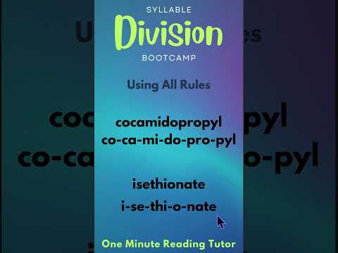 Syllable Division Bootcamp: Syllabication Rules and Examples 4 (One Minute Reading Tutor)