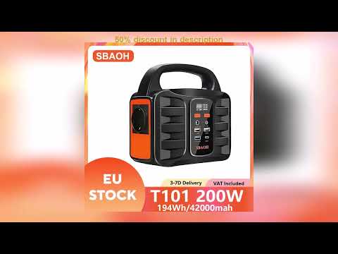 Latest Products You Must Know! SBAOH T101 200W 194Wh Solar Generator Battery 42000mAh with AC Ou