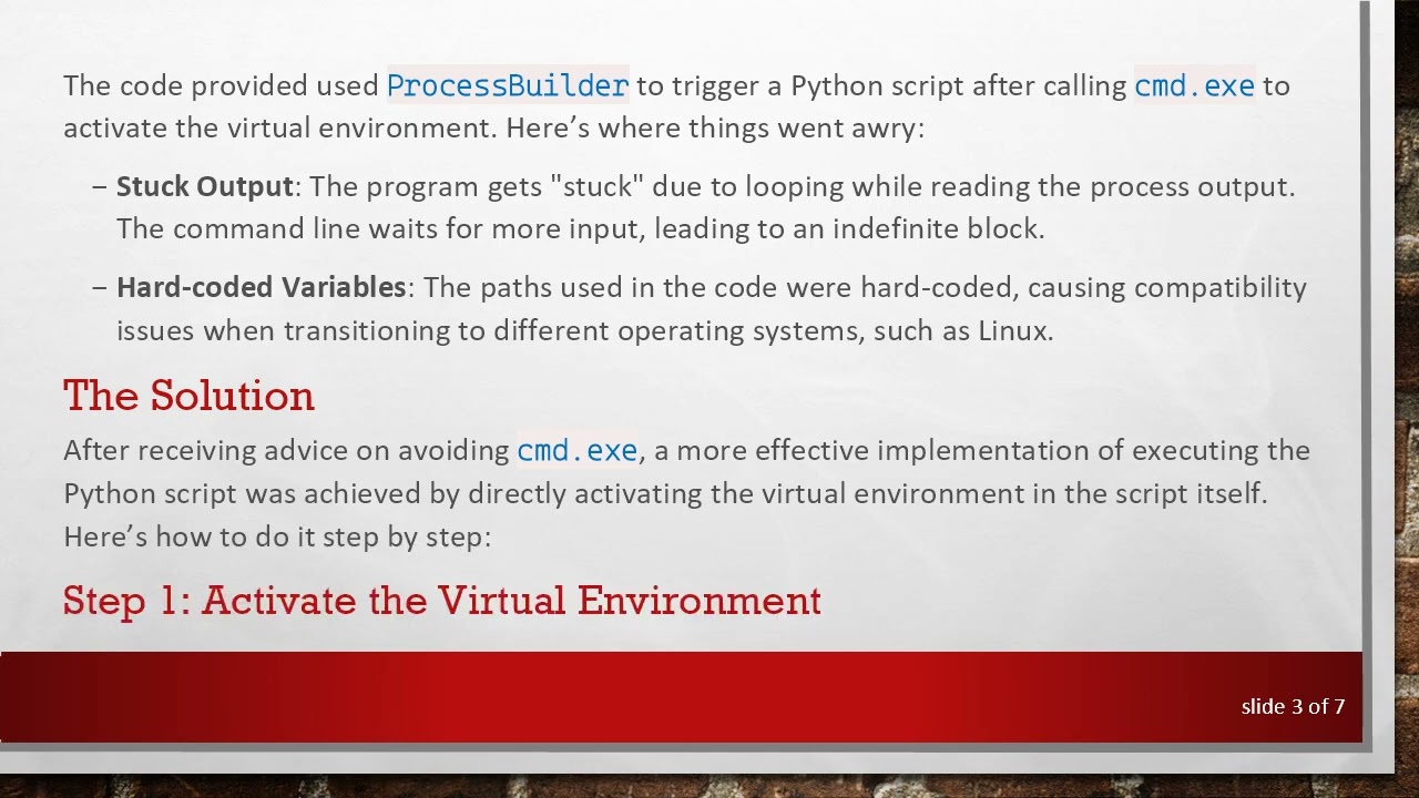 How to Run a Python Script Using Java with venv Activation