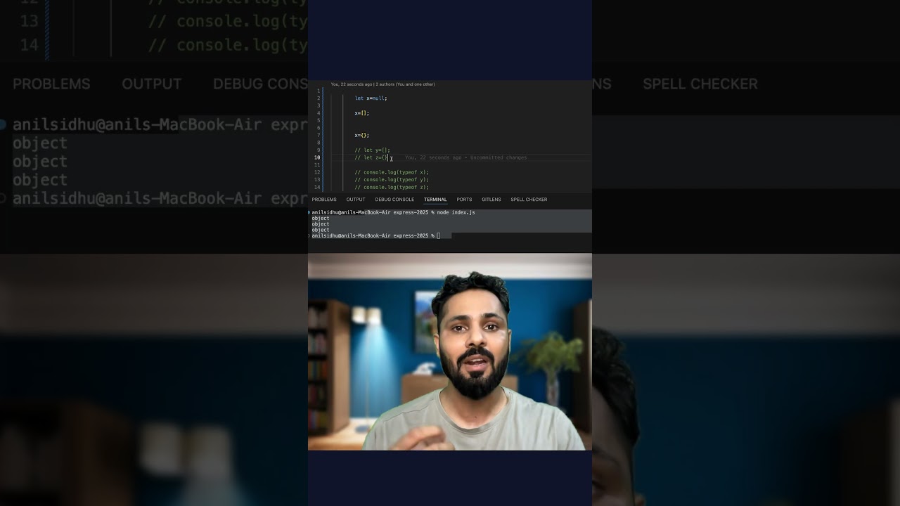 JavaScript Interview question - Get Actual Data Type of null, array, and object #shorts #inteview