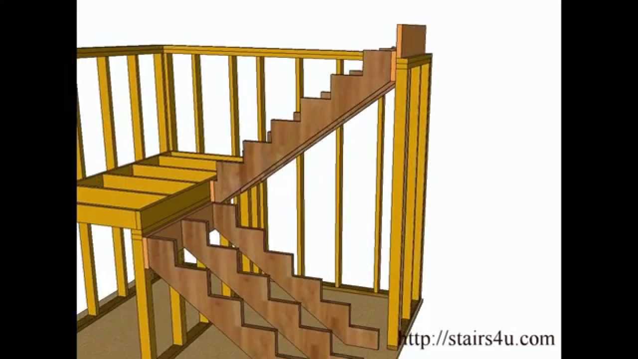 How to Build and Frame Stairs Landings - U-Shaped Stairs