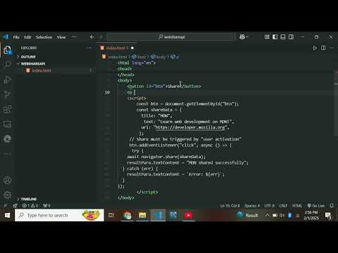 Using WEB SHARE API in HTML | MDN web docs | HTML | CSS | Parasdeveloper