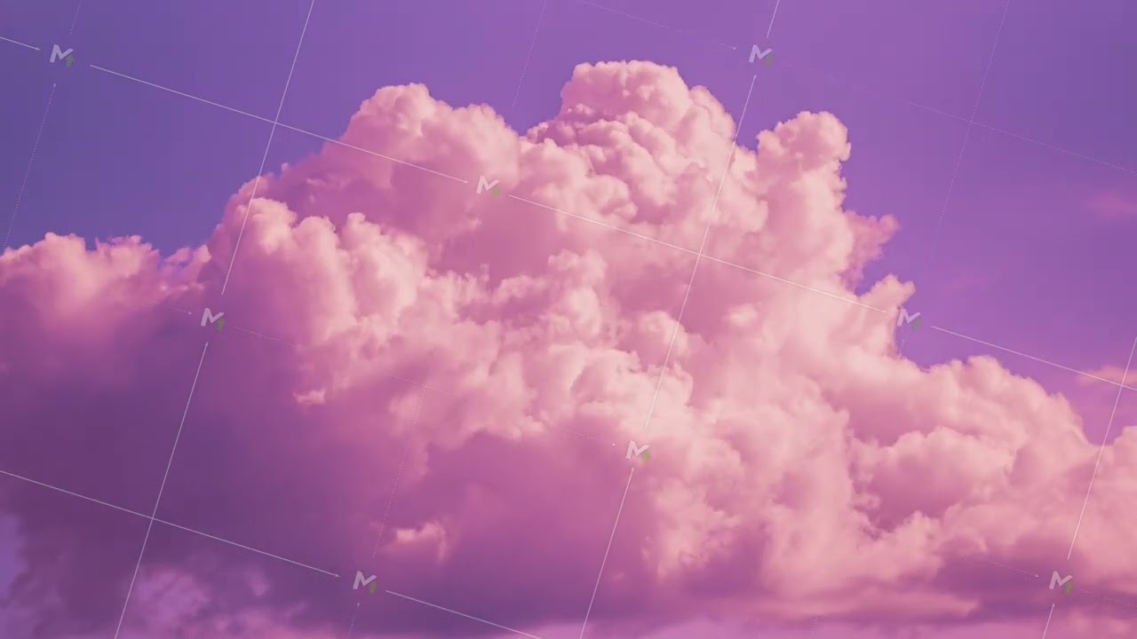 Unusual Sky Background. Colorful Cloudy Pink Magenta Sky With Fluffy Clouds. Background 4K Time