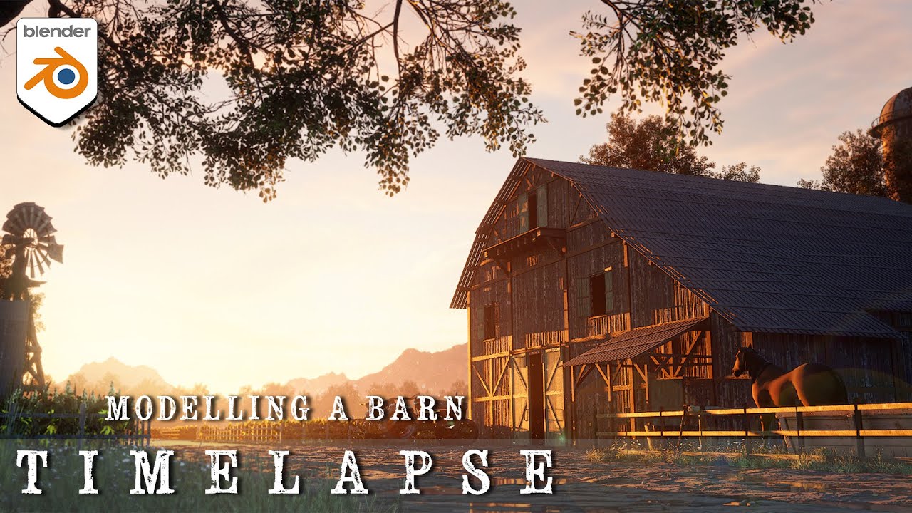 Modelling A Barn In Blender || TIMELAPSE || 3D MODELLING