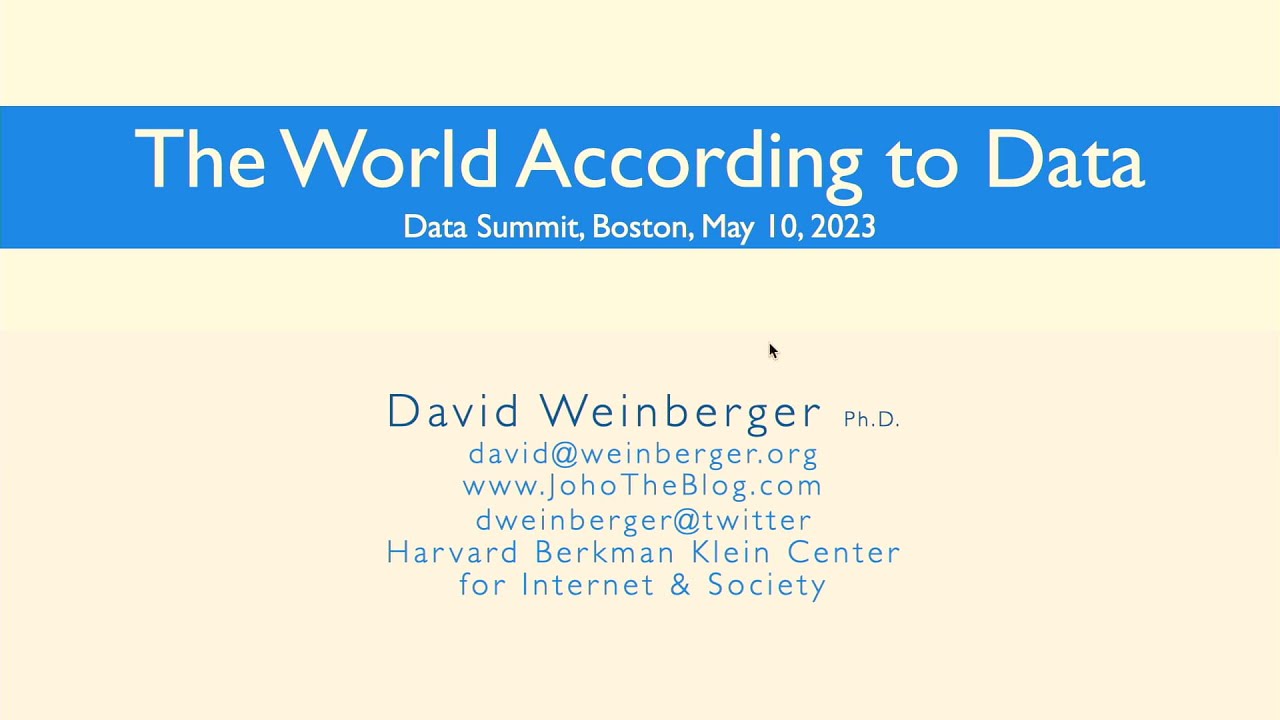 Welcome & Keynote: The World According to Data