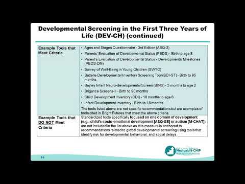 Technical Assistance Webinar on Less Frequently Reported Core Set Measures