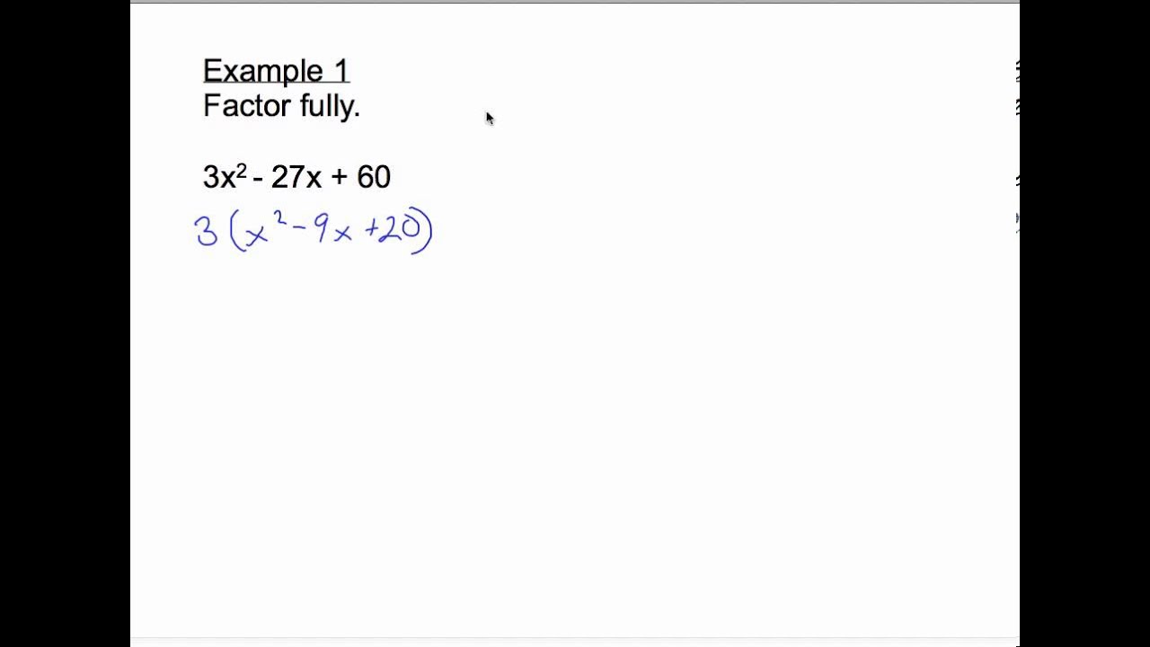 Factoring Quadratics with GCF