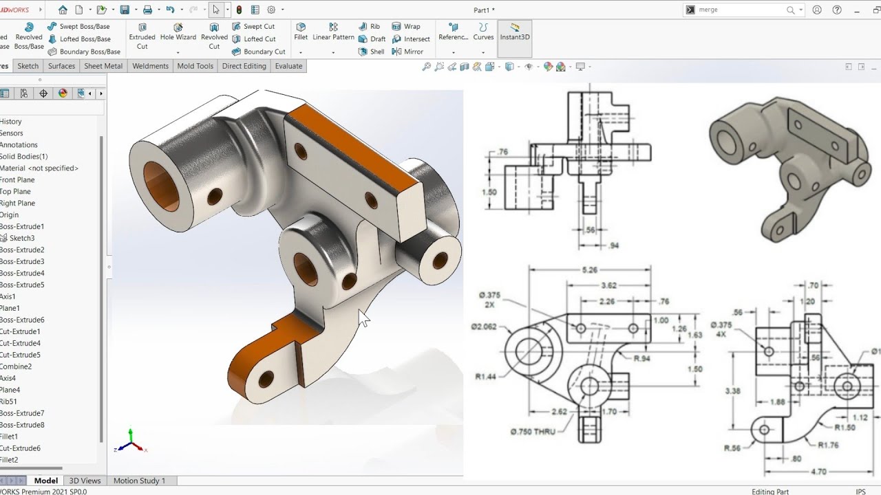 Power Feed Bracket in SolidWorks #solidworks