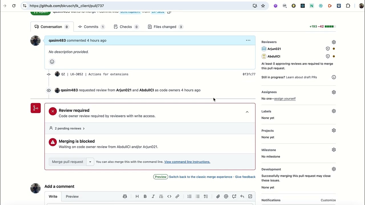 LK-3051 | github branches