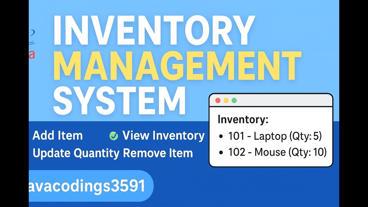 Inventory Management System in Java | Add, Update, Remove & View Items (Full Project)