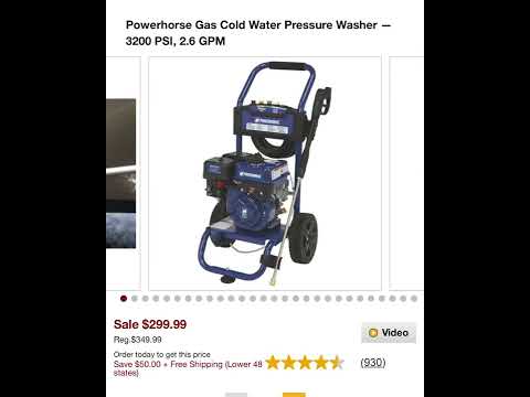 Sale $299.99 was $349.99 Powerhorse Gas Cold Water Pressure Washer — 3200 PSI, 2.6 GPM