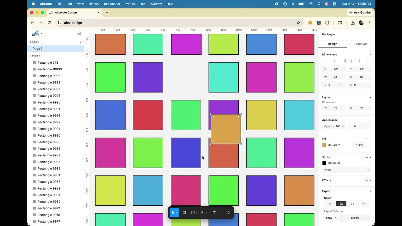 Absolute Design - 10k SVG Rectangle Load Test