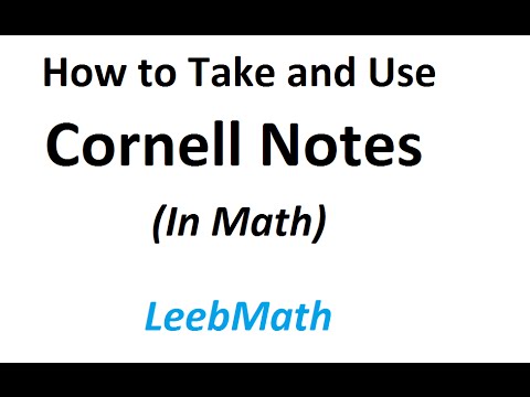 How to Take and Use Cornell Notes in Math
