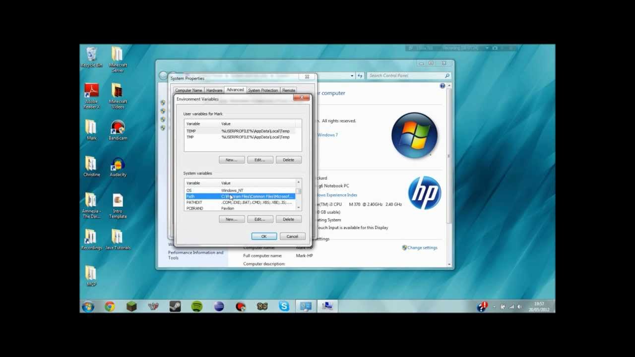 Setting Java PATH Variable in Windows 7