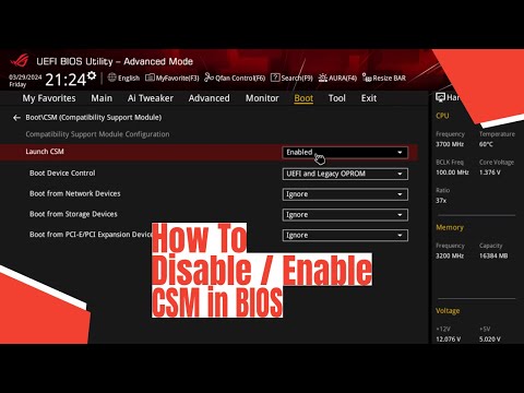How To Disable / Enable CSM in BIOS