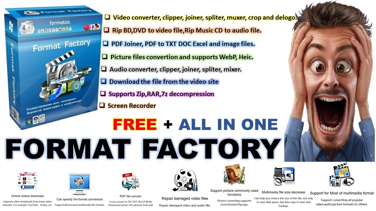 All in One FORMAT FACTORY for LAPTOP/PC - You Need to Install now.