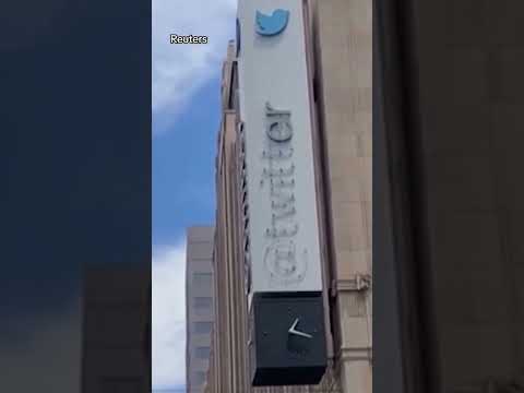 Twitter sign removed from San Francisco headquarters as part of rebrand to X #shorts