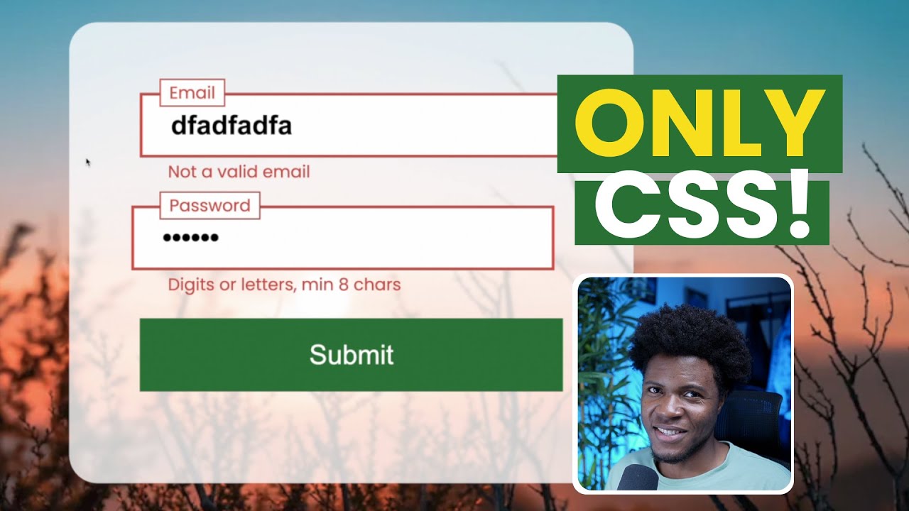 Form INPUT ERROR MESSAGES with ONLY CSS