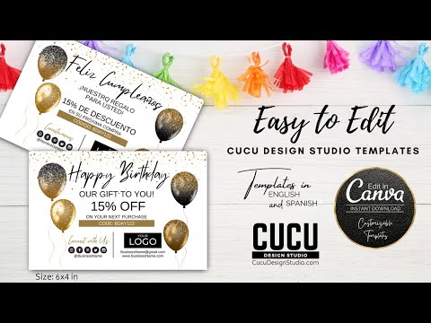 HAPPY BIRTHDAY CUSTOMIZABLE TEMPLATE CARD WITH DISCOUNT CODE | BBC118