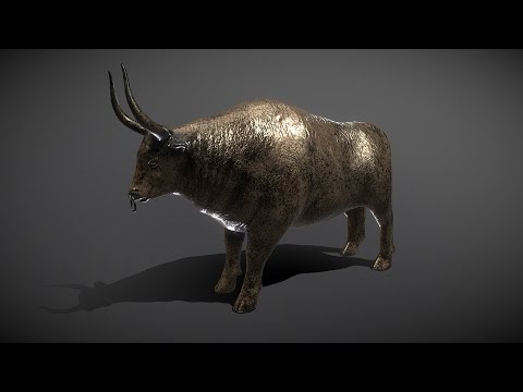 3D Model - Bull Bronze Statue - Downloadable