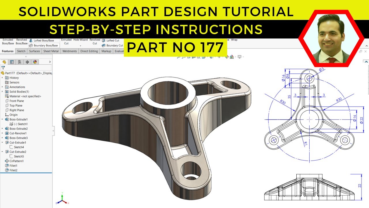 SolidWorks Part Design Tutorial: Step-by-Step Guide for Creating 3D Models