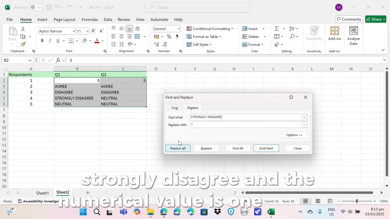 Tabulate Pilot Test Data Result in Excel (Simple Explanation)