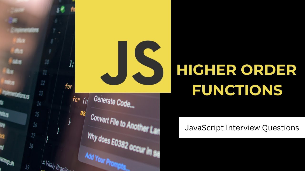 Higher Order Functions in JavaScript | JavaScript Interview Question | Simple Tutorial