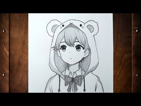 Easy to draw anime boy with Hoodie step by step | easy sketch tutorial step by step | cool anime boy